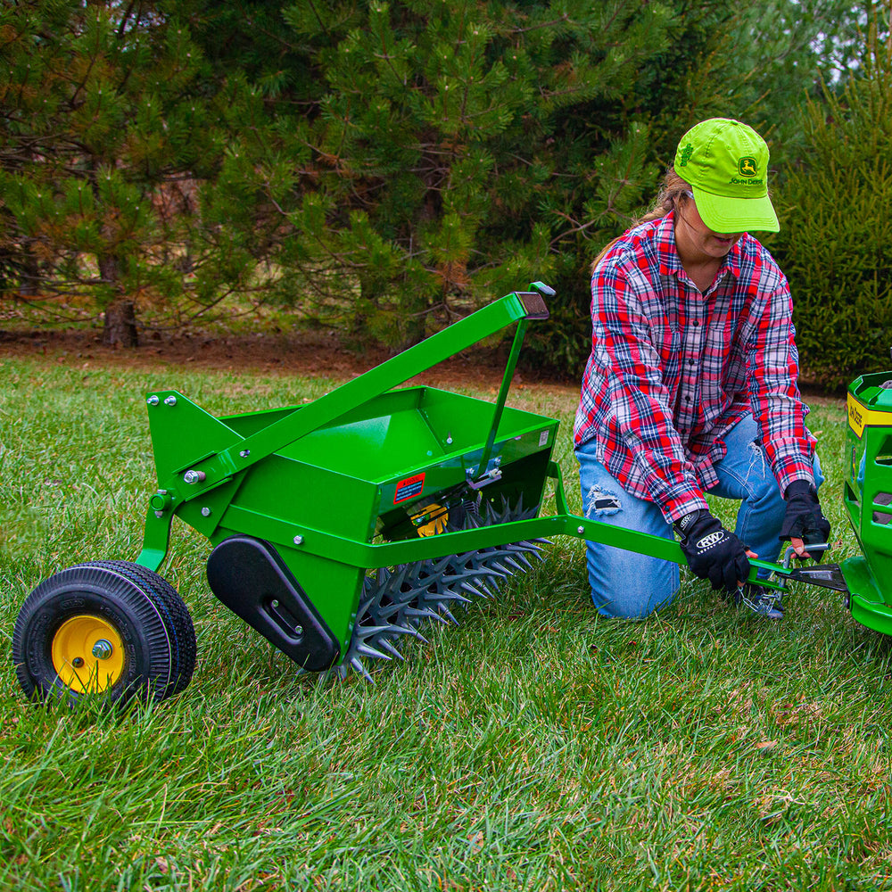 John Deere 2-in-1 Aerator Spreader with Weight Tray | LPAS40JD/AS-400J ...