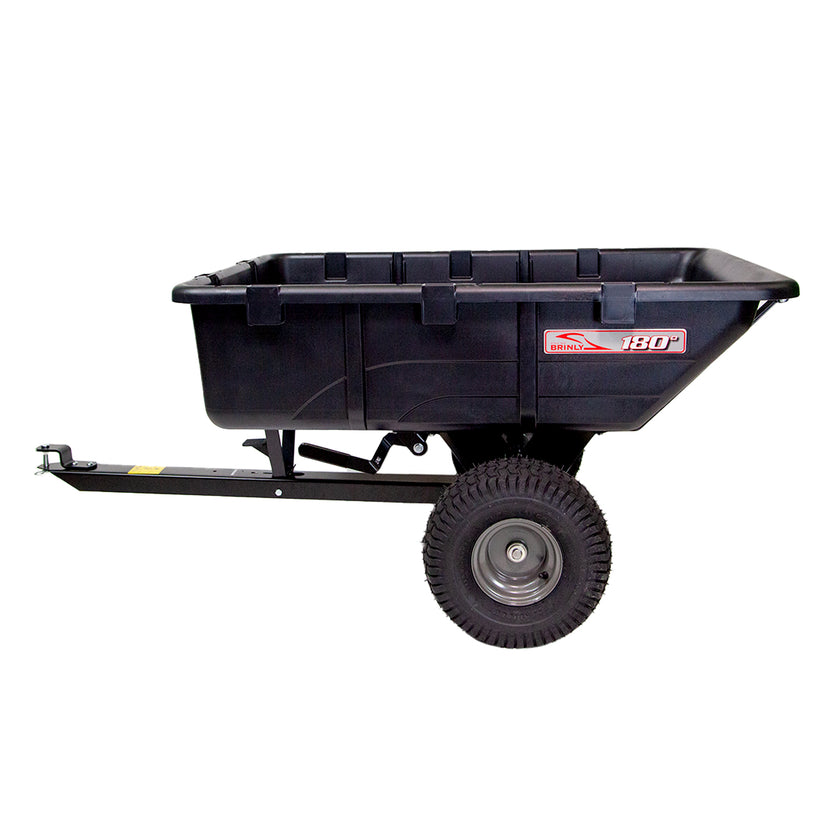 10 Cu. Ft. Towable Poly Cart Dump Trailer with 180-Degree Full Dump ...